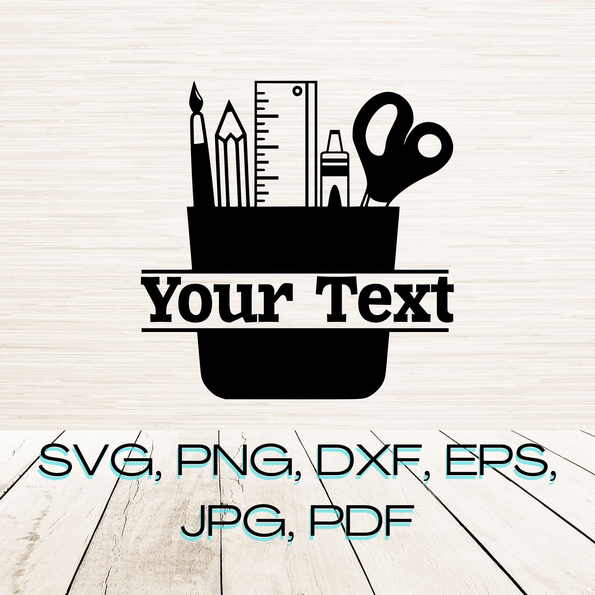 Split Monogram Teacher Art Svg Dxf Png Eps Instant Digital - Etsy