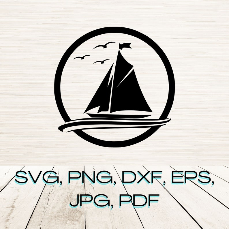 Sailboat Ocean Svg Png Dxf Eps Instant Digital Download - Etsy