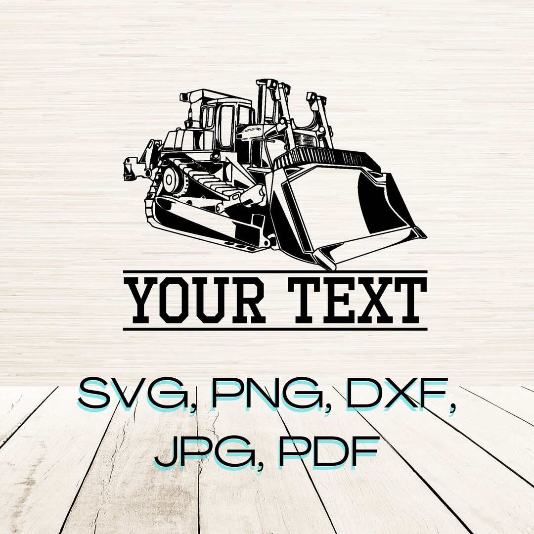 Split Monogram Bulldozer Silhouette Svg Png Dxf Instant Digital ...