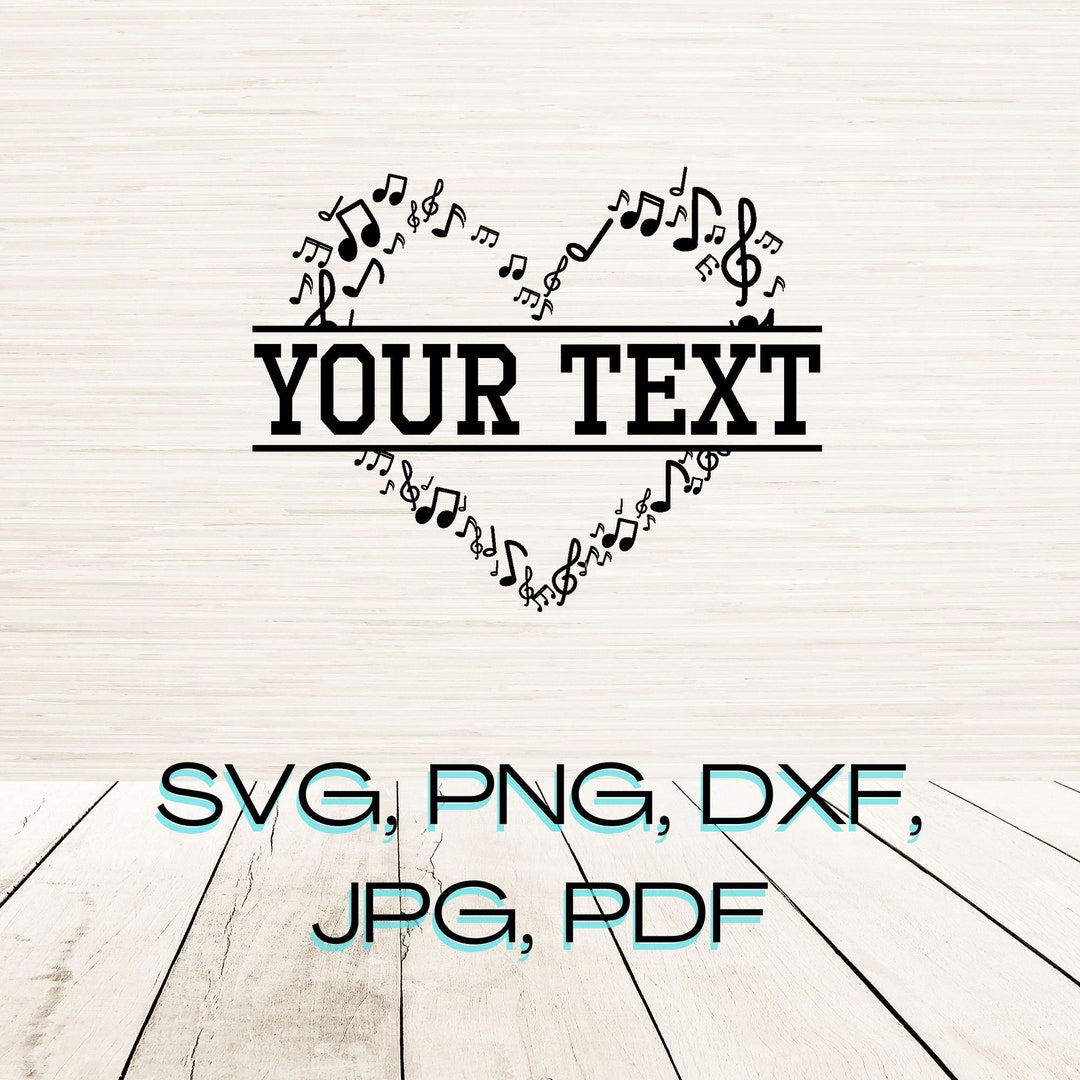 Split Monogram Music Notes Silhouette Svg Png Instant Digital Download ...