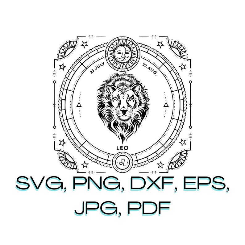 Leo Zodiac Svg Clipart Instant Digital Download Eps Dxf Png - Etsy