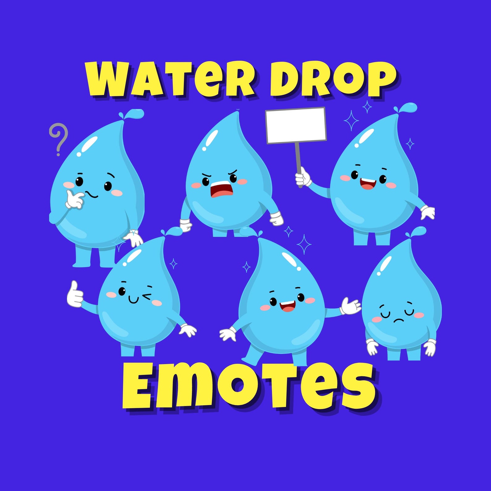 Water Drop Emotes Twitch Discord Streaming Youtube Cute Emoji Emote ...