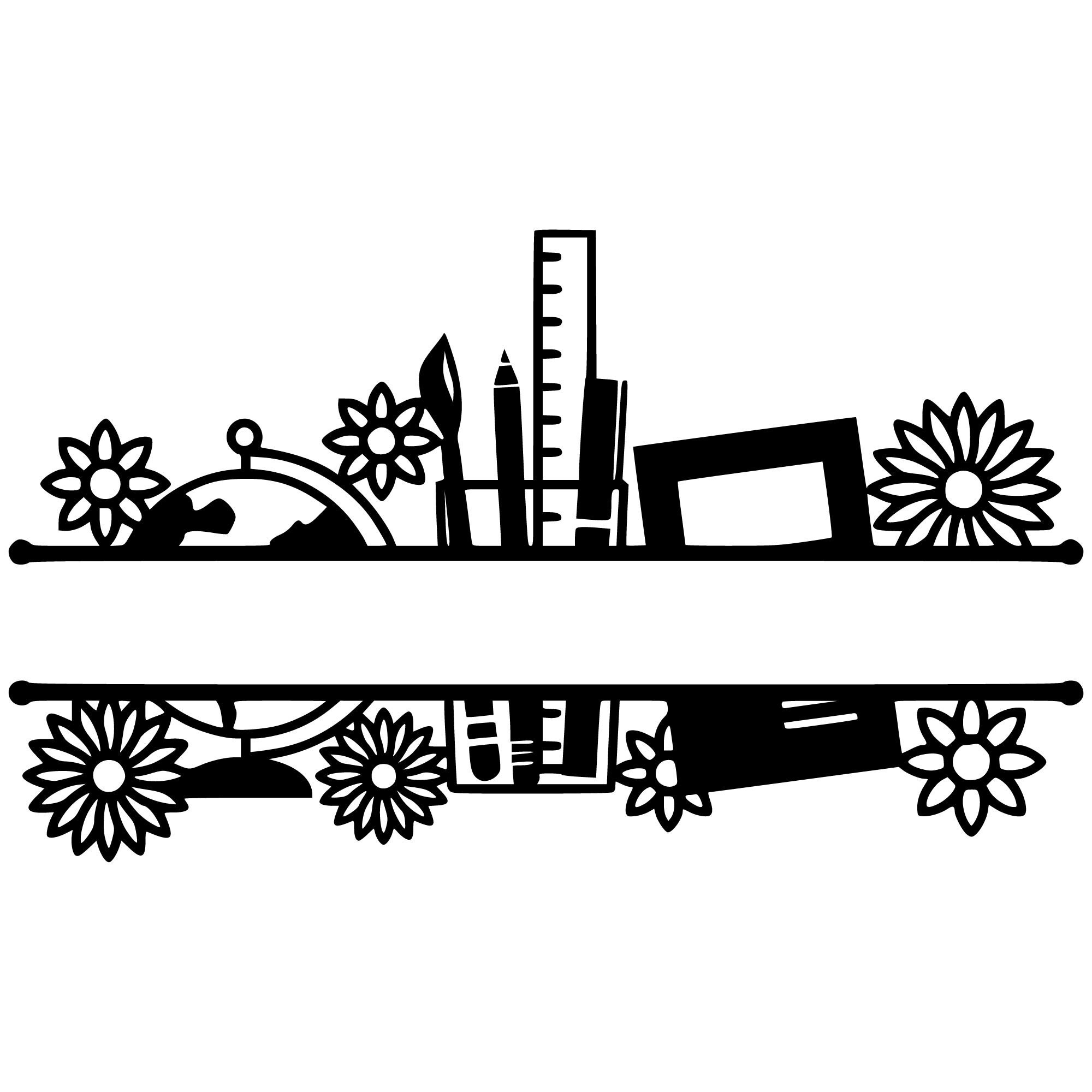 Split Monogram Teacher Art Svg Dxf Png Eps Instant Digital - Etsy