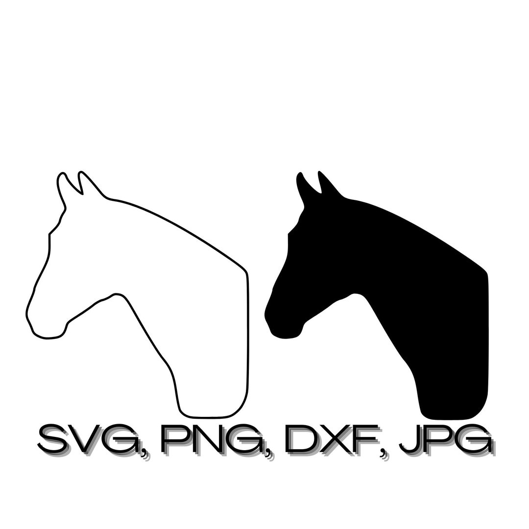 Horse Outline and Silhouette | Horse Digital Download | Svg Png Dxf Jpg ...