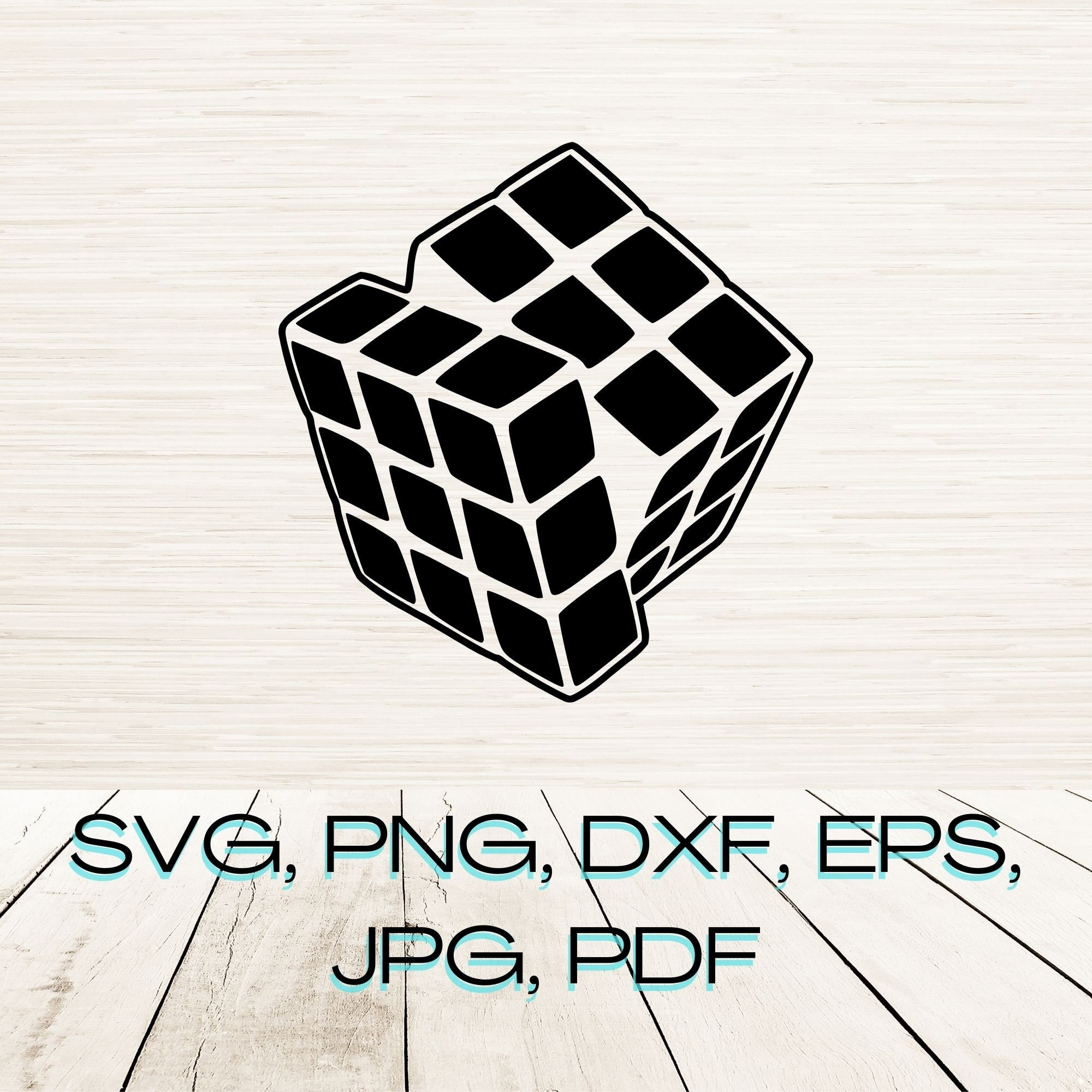 Rubik Cube Svg Dxf Eps Png Jpg Instant Digital Download | Retro Clipart ...