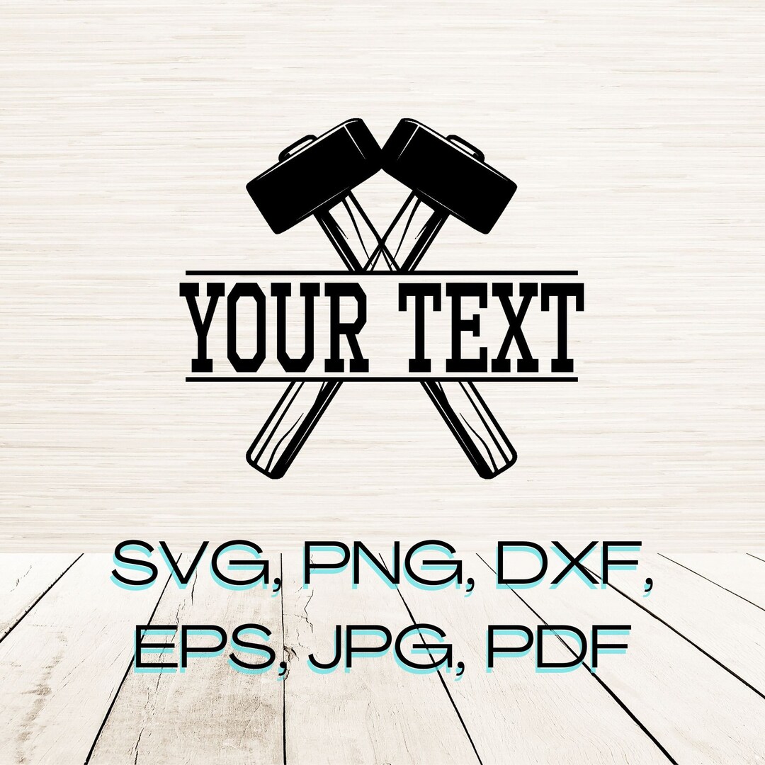 Split Monogram Sledge Hammer Art Svg Dxf Png Eps Instant Digital ...