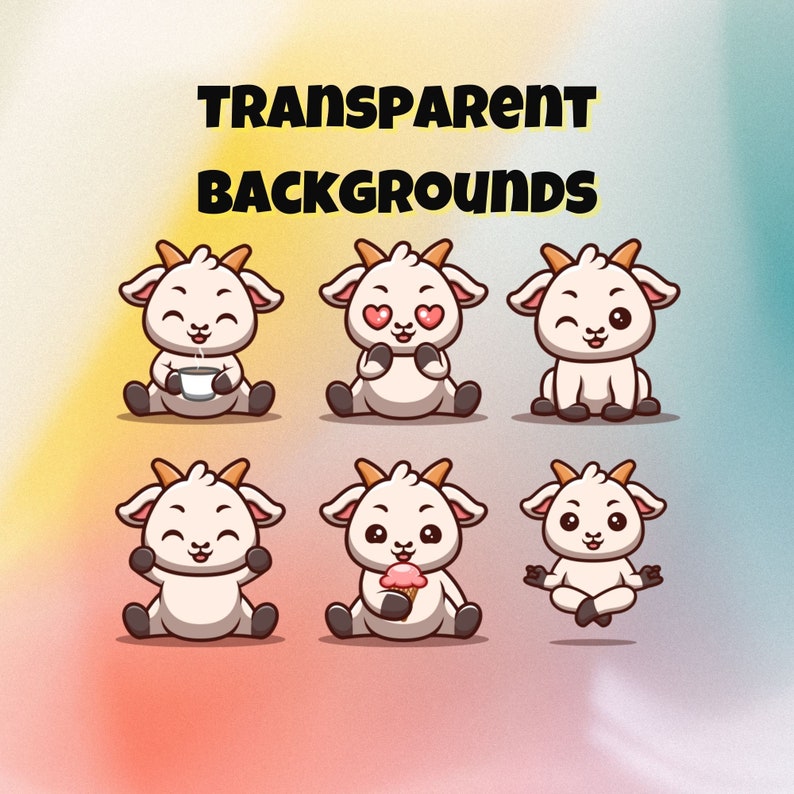 Cute Goat Emotes | Twitch | Discord | Streaming | Youtube | Cute Emoji ...