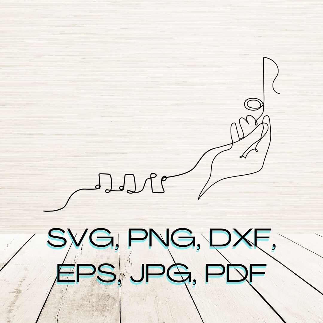 Minimalist Line Art Music Notes Svg Png Instant Digital Download ...