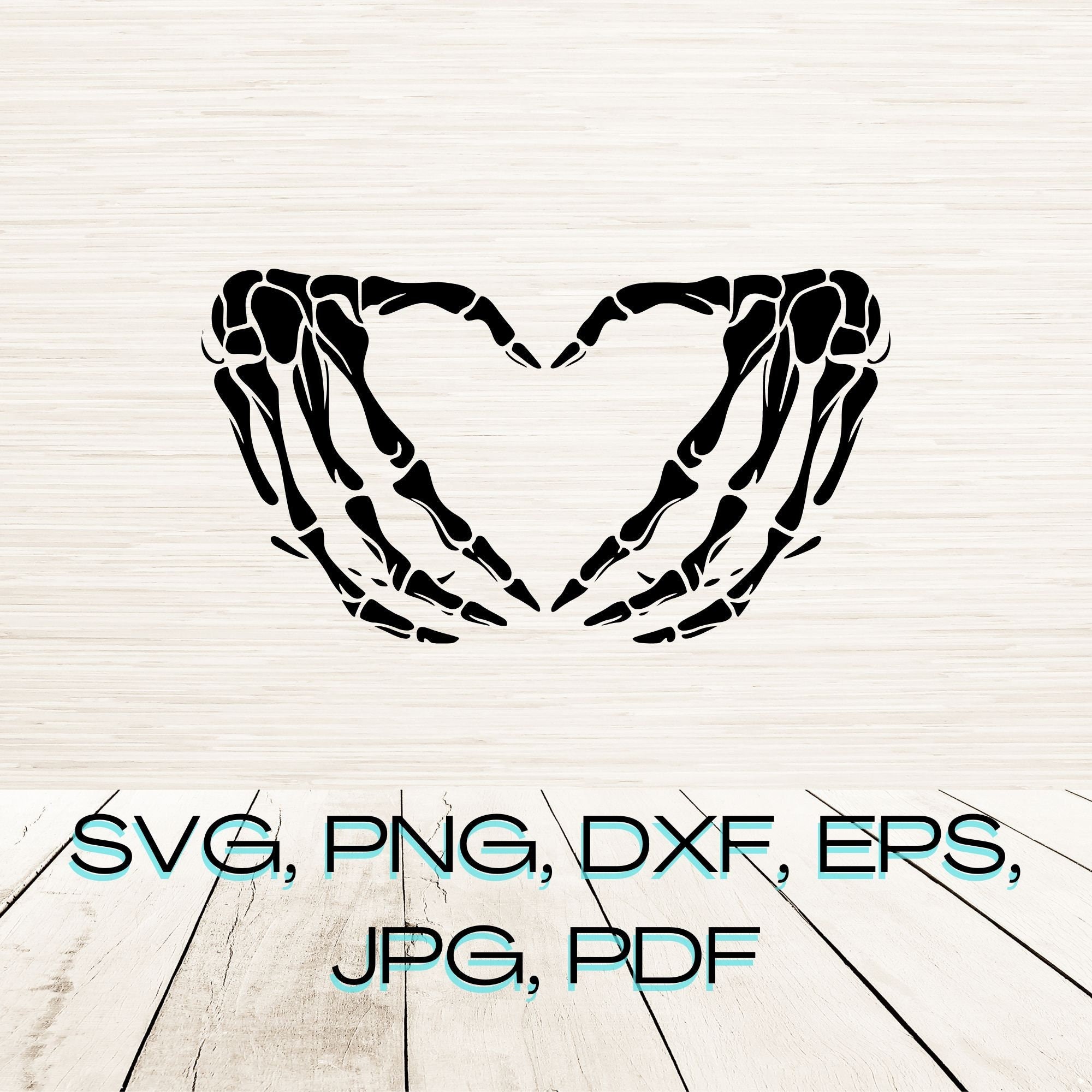 Skeleton Hands Heart Svg Halloween Decor Png Jpg Dxf Eps - Etsy