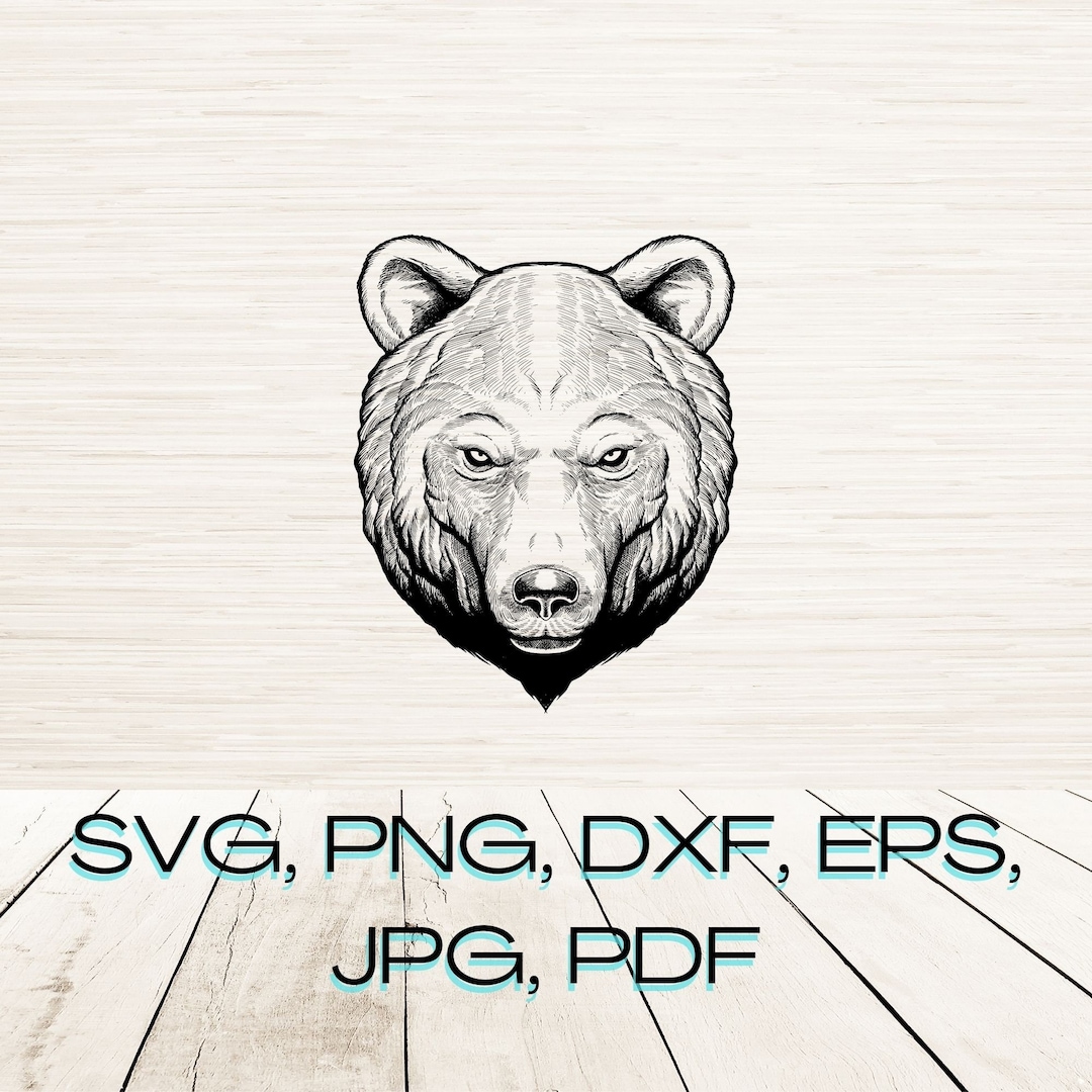 Bear Head Svg Dxf Eps Jpg Png Pdf Instant Digital Download | Clipart ...