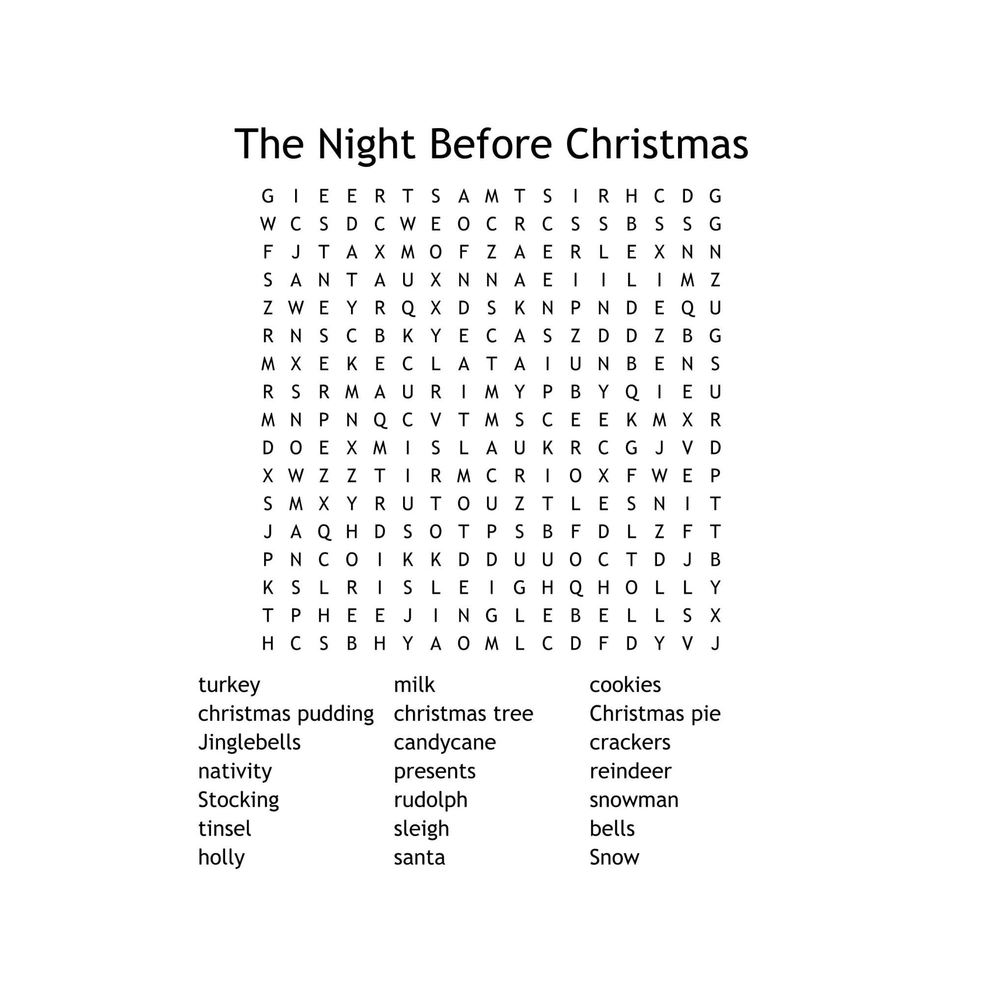 Christmas Word Search Printable Download PDF Instant Digital - Etsy