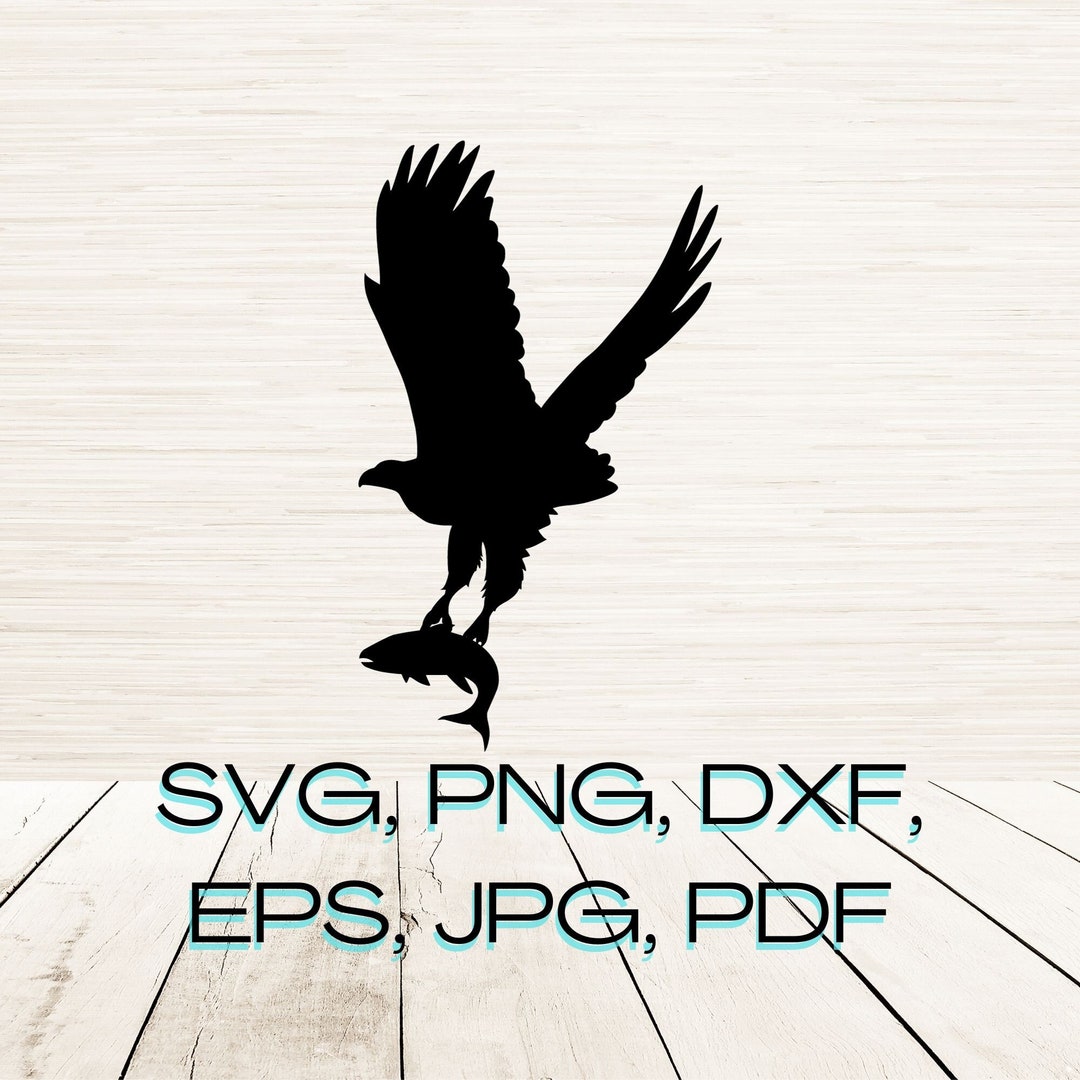 Bald Eagle and Fish Svg Dxf Png Instant Digital Download | Clipart ...