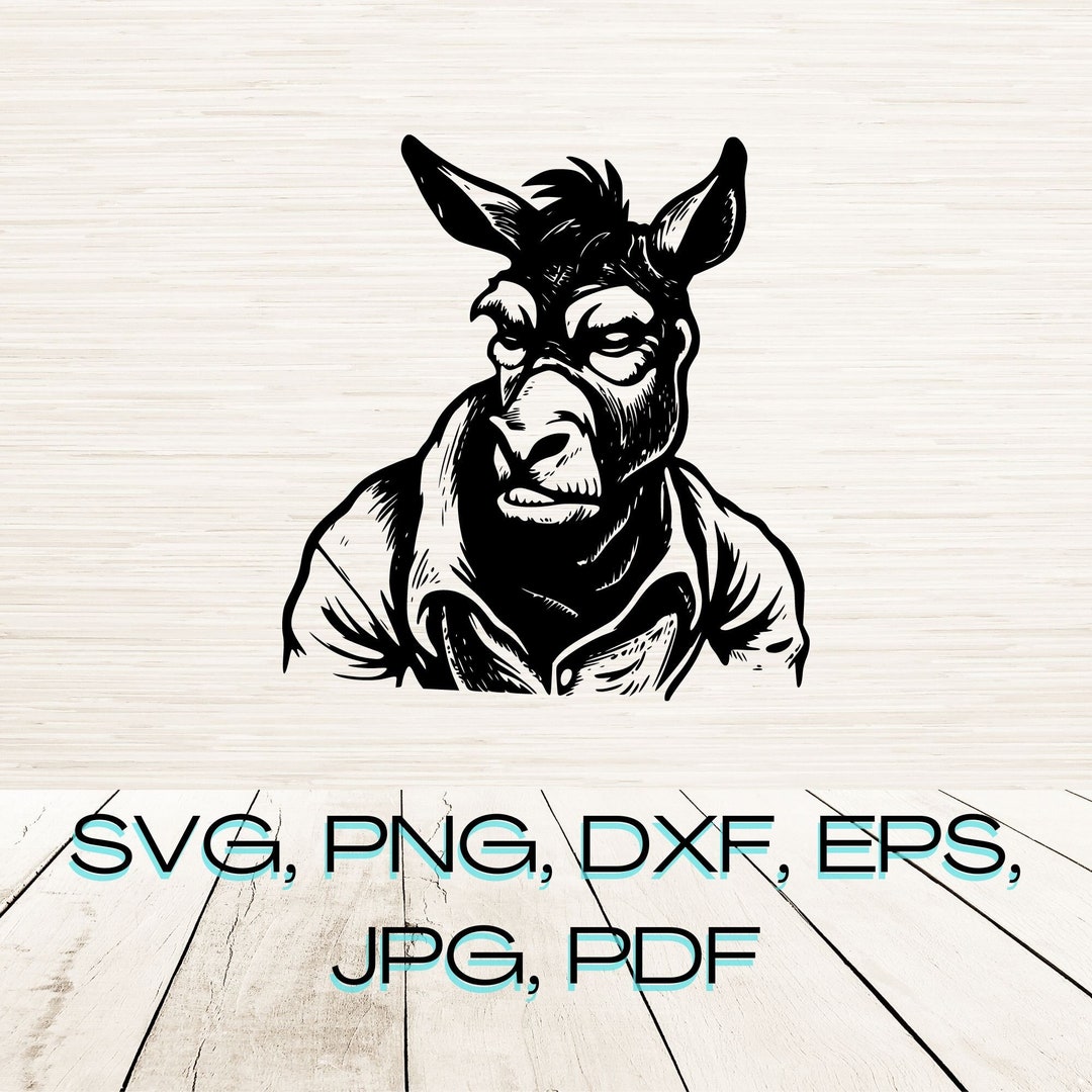Angry Donkey Art Svg Dxf Eps Png Jpg Pdf Instant Digital Download ...