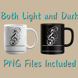 Split Monogram Music Notes Silhouette Svg Png Instant Digital Download ...