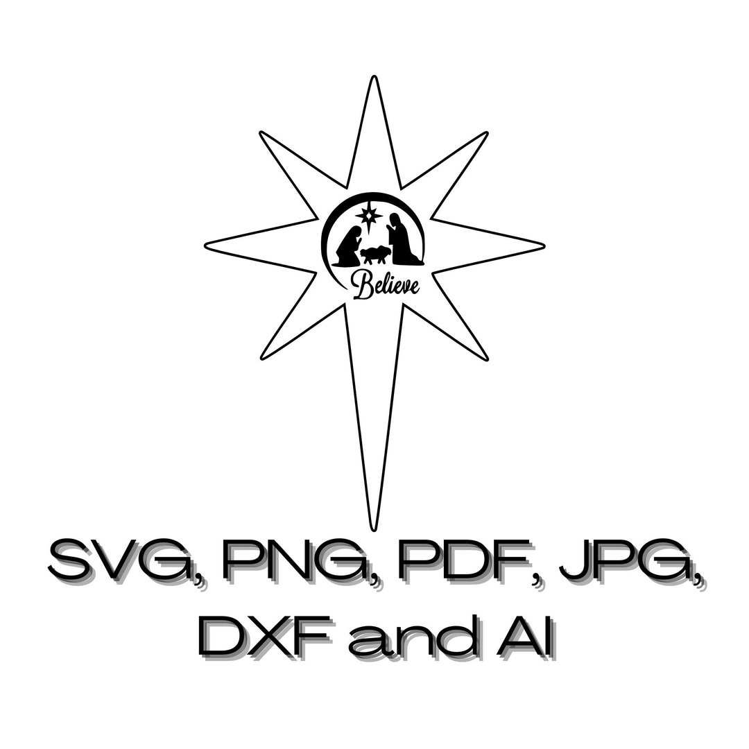 Star of Bethlehem Nativity Scene SVG DXF Instant Digital Download | AI ...
