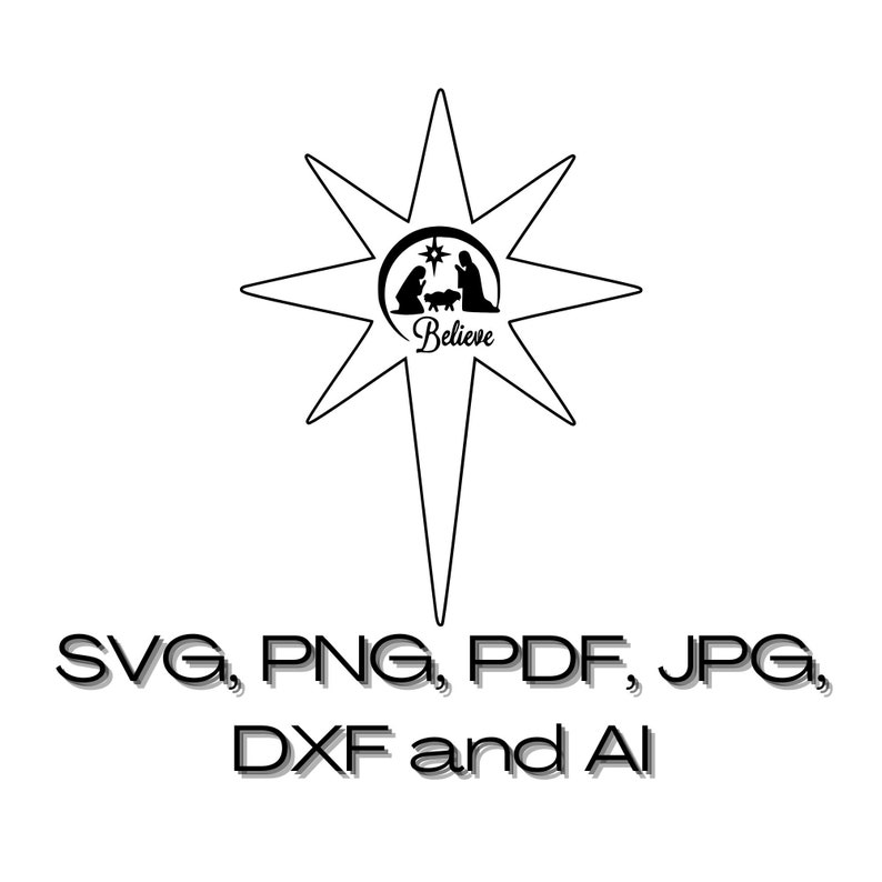 Star of Bethlehem Nativity Scene SVG DXF Instant Digital Download | AI ...