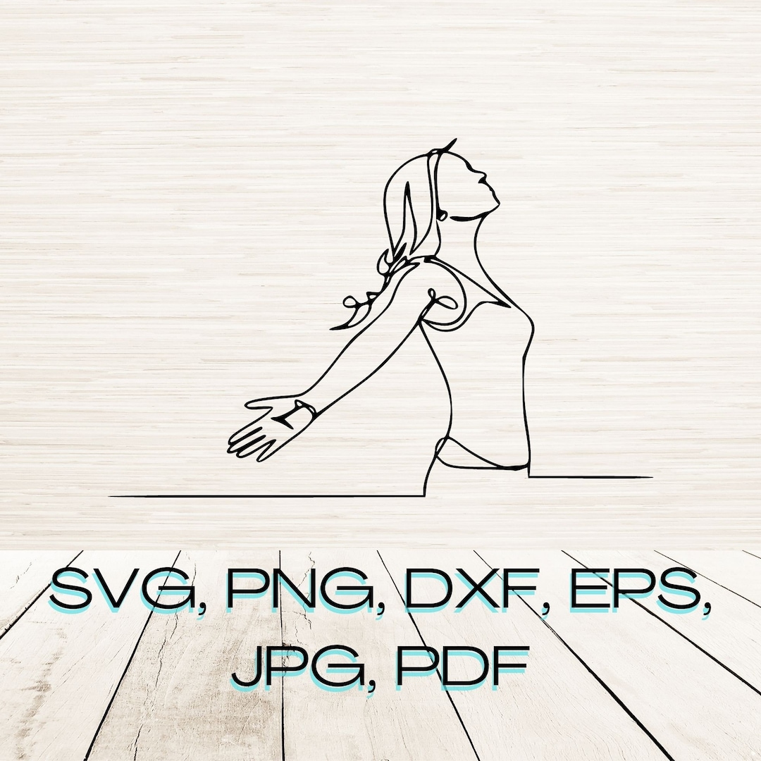 Arte lineal mujer Svg Dxf Eps Jpg Png PDF descarga digital instantánea ...