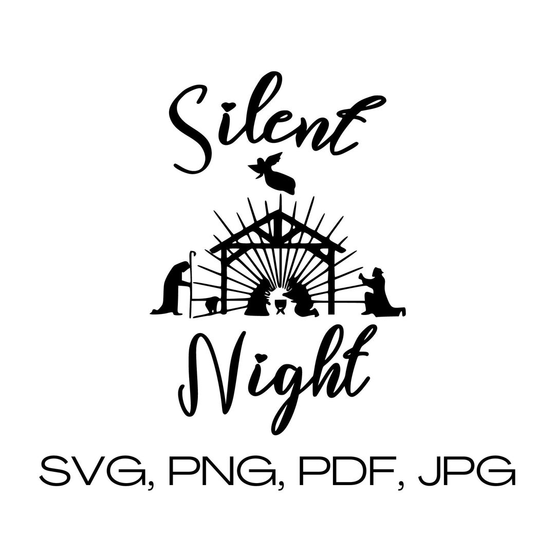 Nativity Scene Silhouette Outline Svg | Svg Png Clipart Instant Digital ...