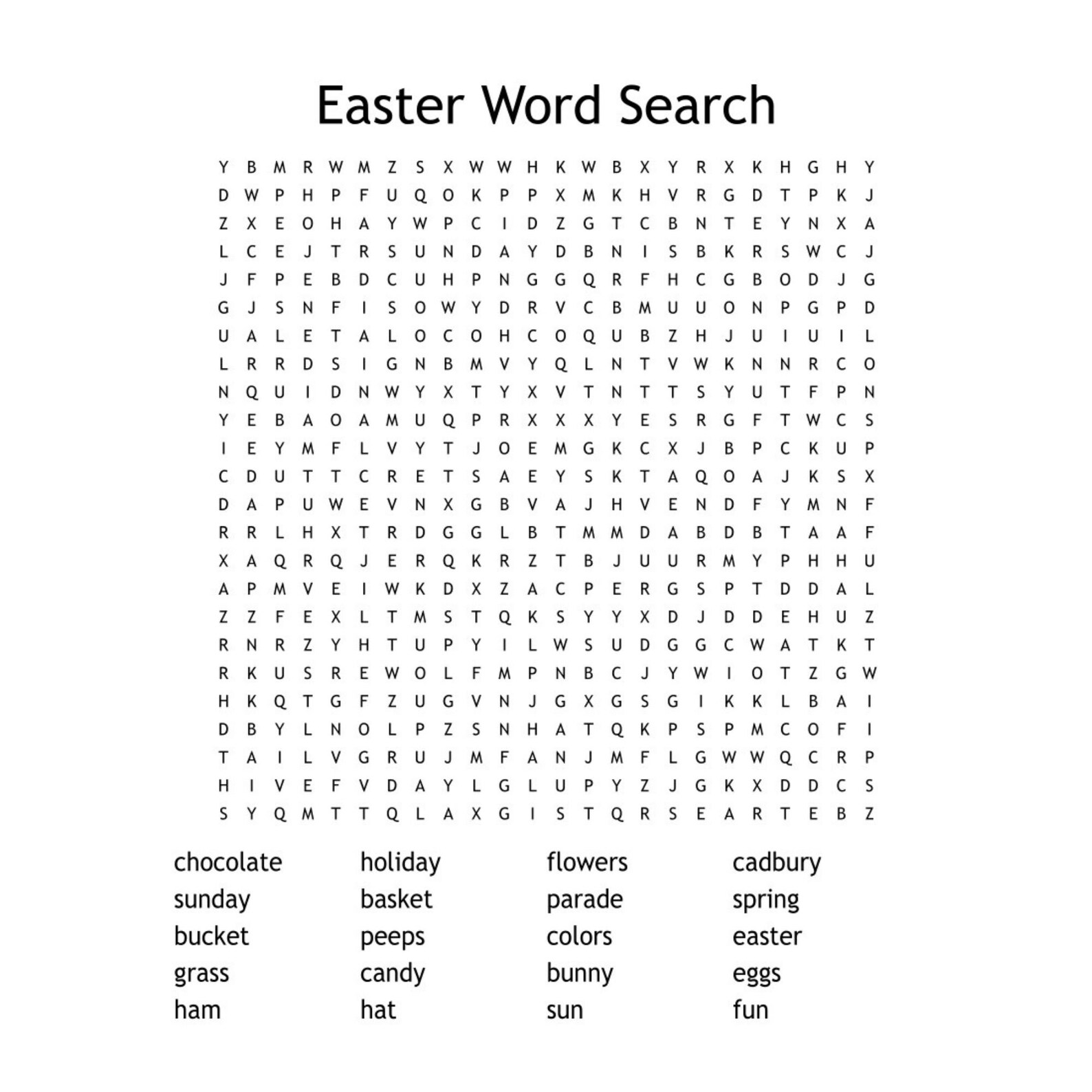 Kid's Easter Word Search Printable Download | PDF Instant Digital ...