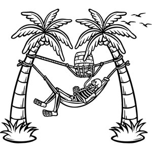 Skeleton Rum Beach Silhouette Svg File Png Dxf Instant Digital Download ...