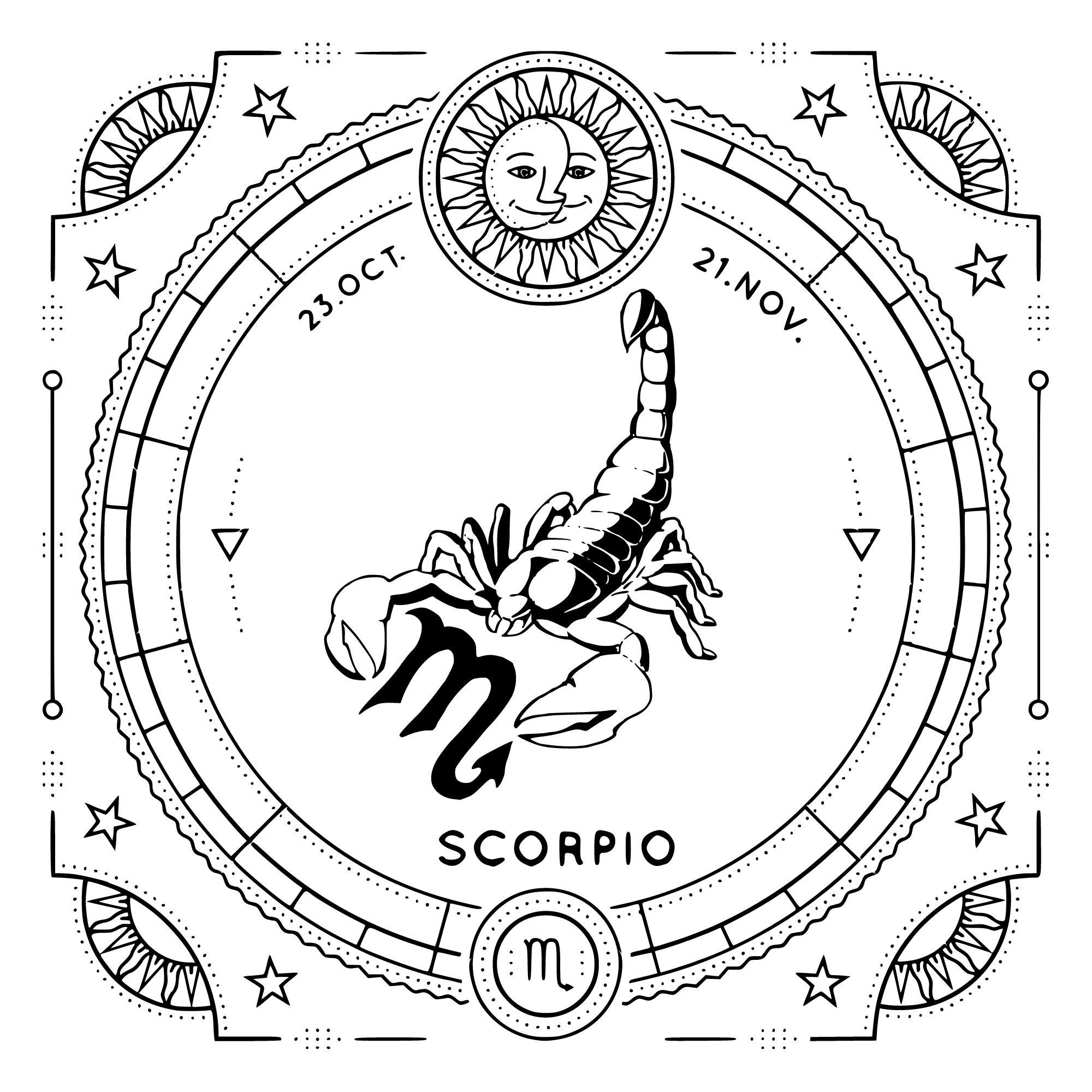 Scorpio Zodiac Svg Clipart Instant Digital Download | Eps Dxf Png ...