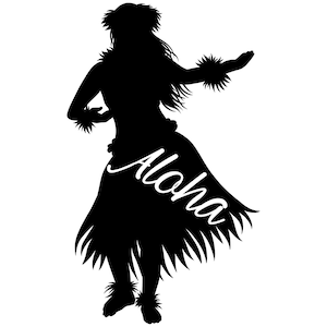 Aloha Hula Dancer Silhouette Svg File Png Dxf Instant Digital Download ...