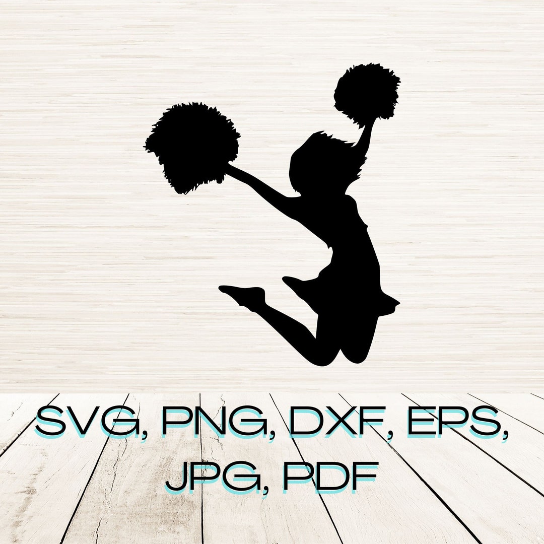 Cheerleader Pose Art Svg Dxf Png Instant Digital Download | Clipart ...