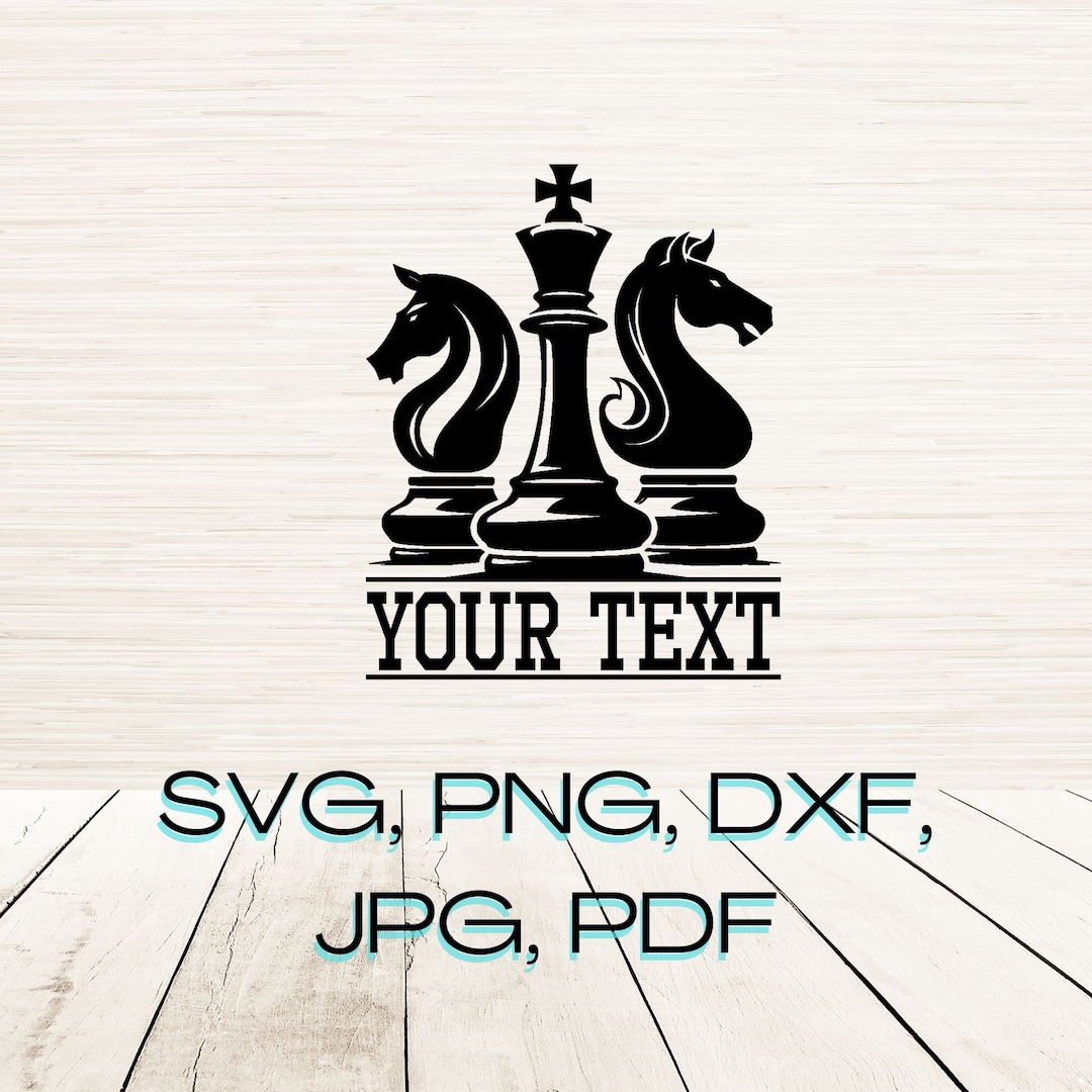 Split Monogram Chess Logo Silhouette Svg Png Dxf Instant Digital ...
