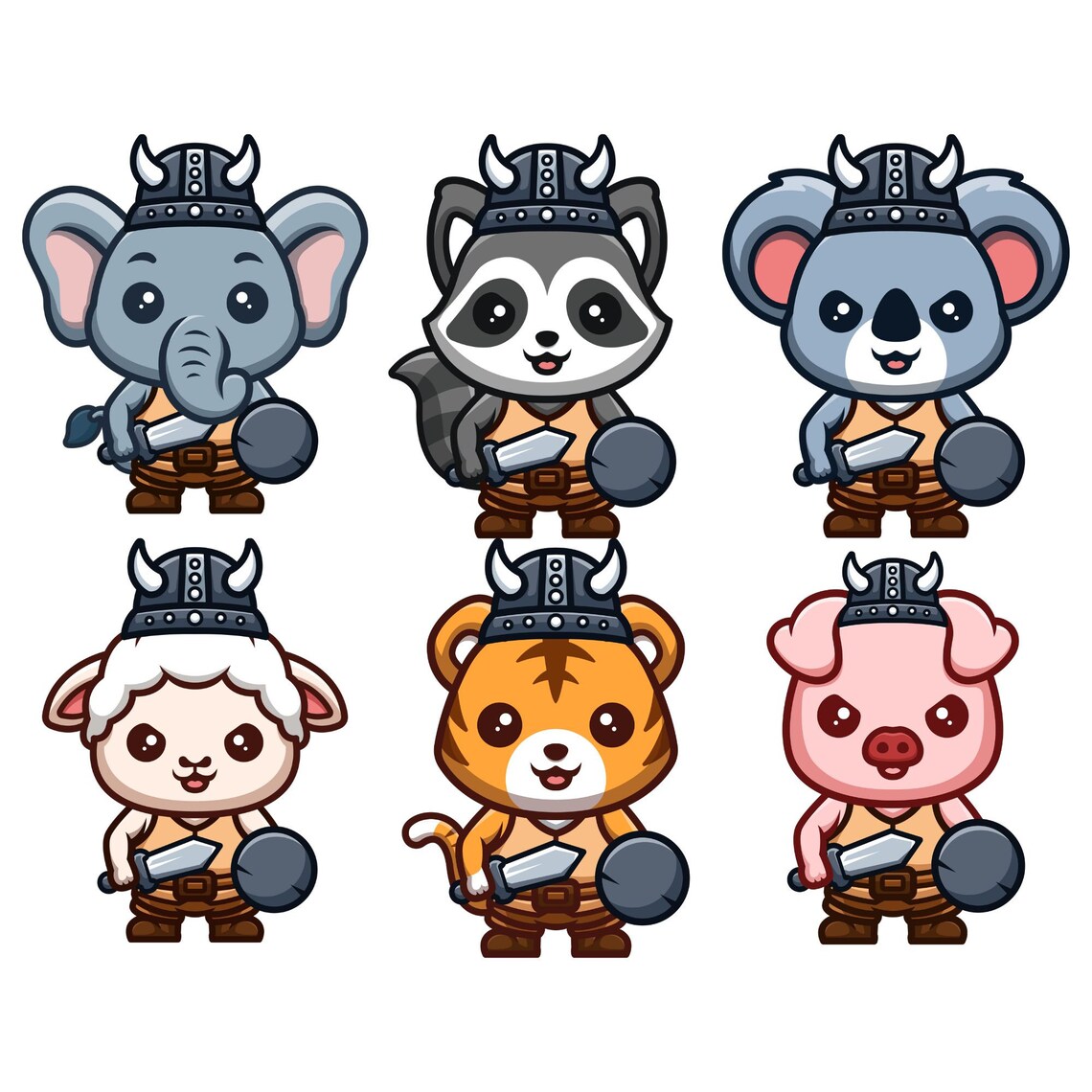 Viking Warrior Animal Emotes | Twitch | Discord | Streaming | Youtube ...