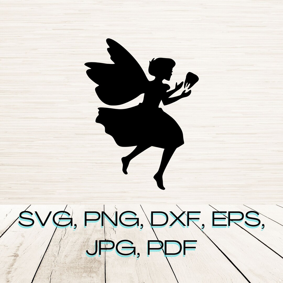 Tooth Fairy Black and White Clipart Svg Dxf Eps Jpg Png Pdf Instant ...