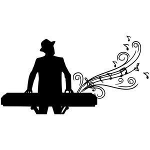 Keyboard Player Svg Dxf Png Eps Instant Digital Download | Outline ...
