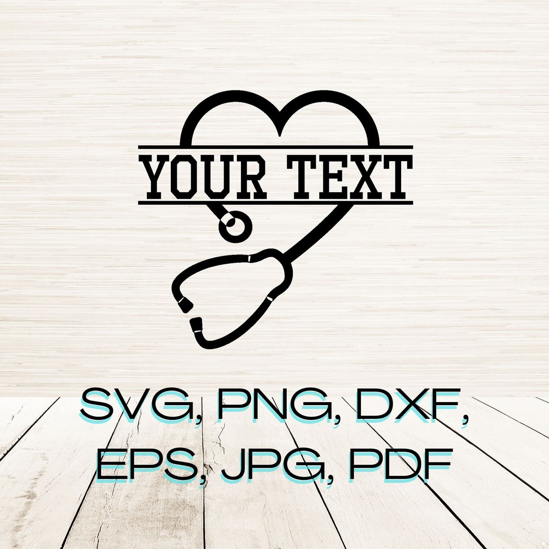Split Monogram Stethoscope Art Svg Dxf Png Eps Instant Digital Download ...
