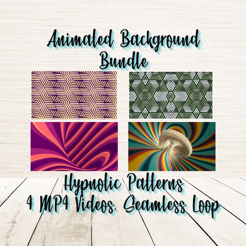Animated Background Bundle | Hypnotic Patterns Screen | Seamless ...