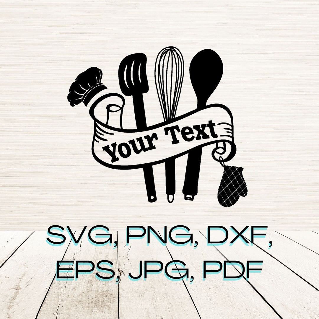 Split Monogram Kitchen Utensils Art Svg Dxf Png Eps Instant Digital ...