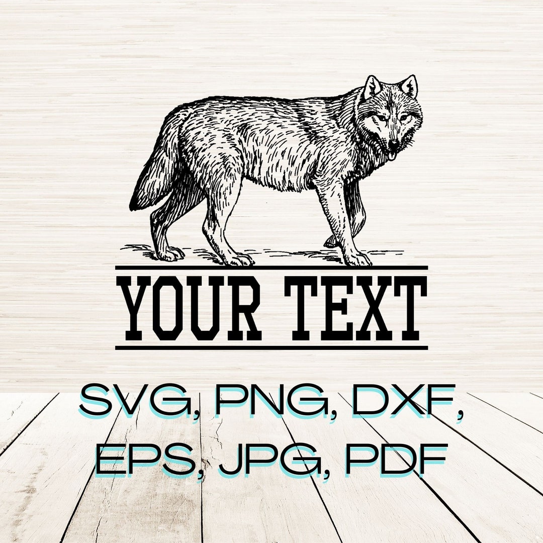 Split Monogram Wolf Drawing Silhouette Svg Dxf Png Instant Digital ...