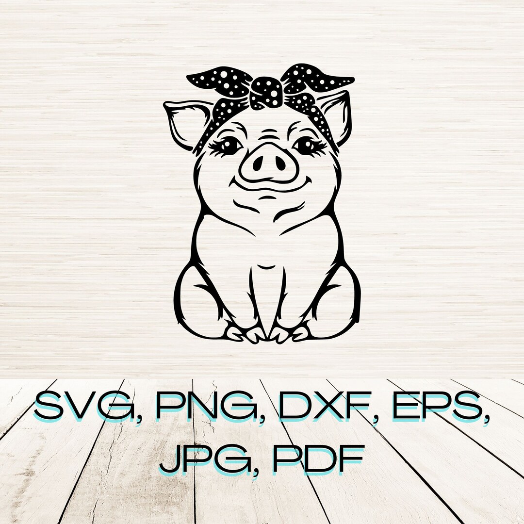 Cute Vintage Pig Art, Svg Dxf Eps Jpg Png Instant Digital Download ...