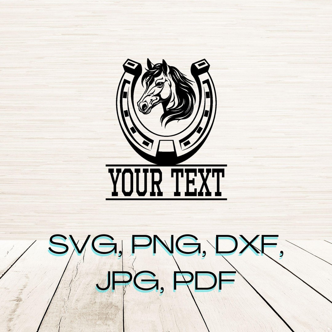 Split Monogram Horse Logo Silhouette Svg Png Dxf Instant Digital ...