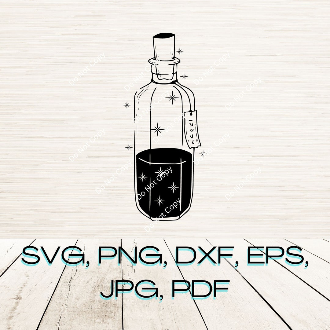 Magic Potion Black and White Clipart Svg Dxf Eps Jpg Png Instant ...