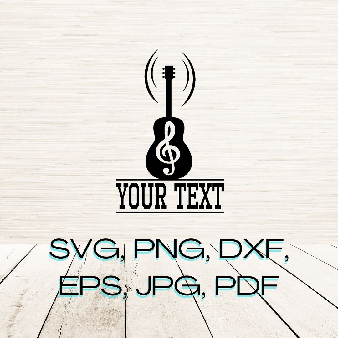Split Monogram Guitar and Music Notes Svg Dxf Png Instant Digital ...