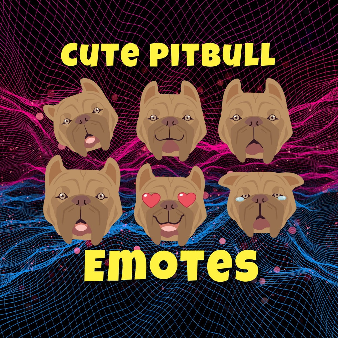 Cute Pitbull Emotes | Twitch | Discord | Streaming | Youtube | Cute ...