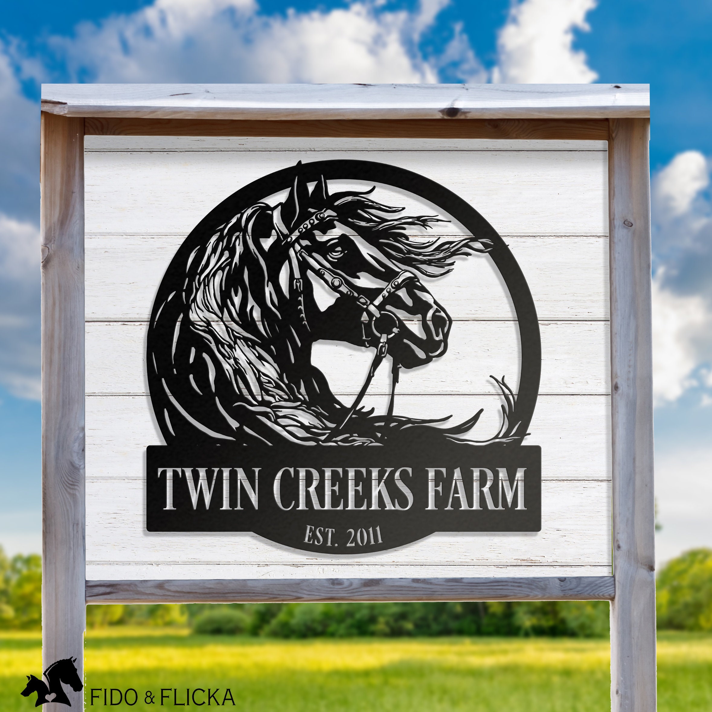 Horse Farm & Ranch Personalized Metal Sign - Etsy