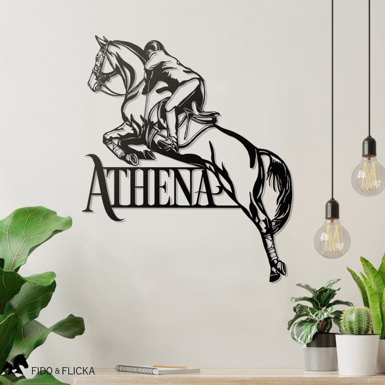 Show Jumping Horse and Rider Metal Wall Art Sign - Etsy