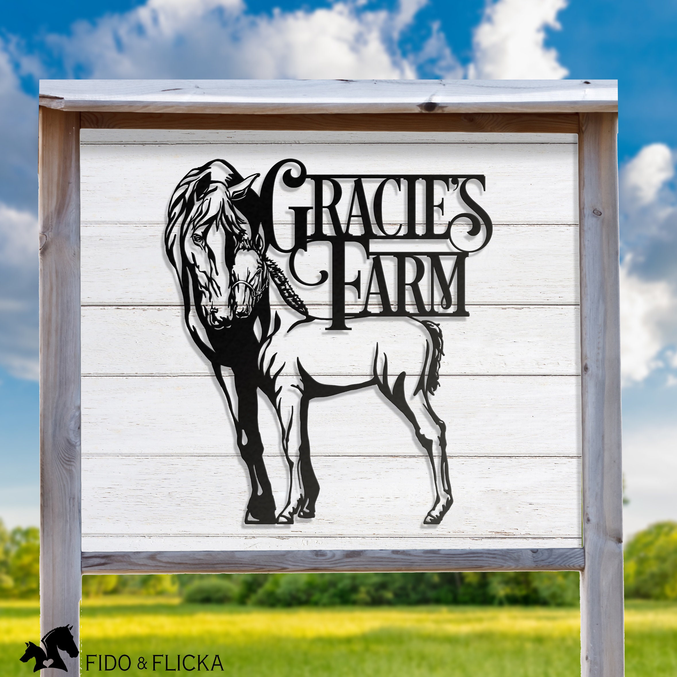 Horse Farm Personalized Metal Sign, for Stables & Ranches, or Horse ...