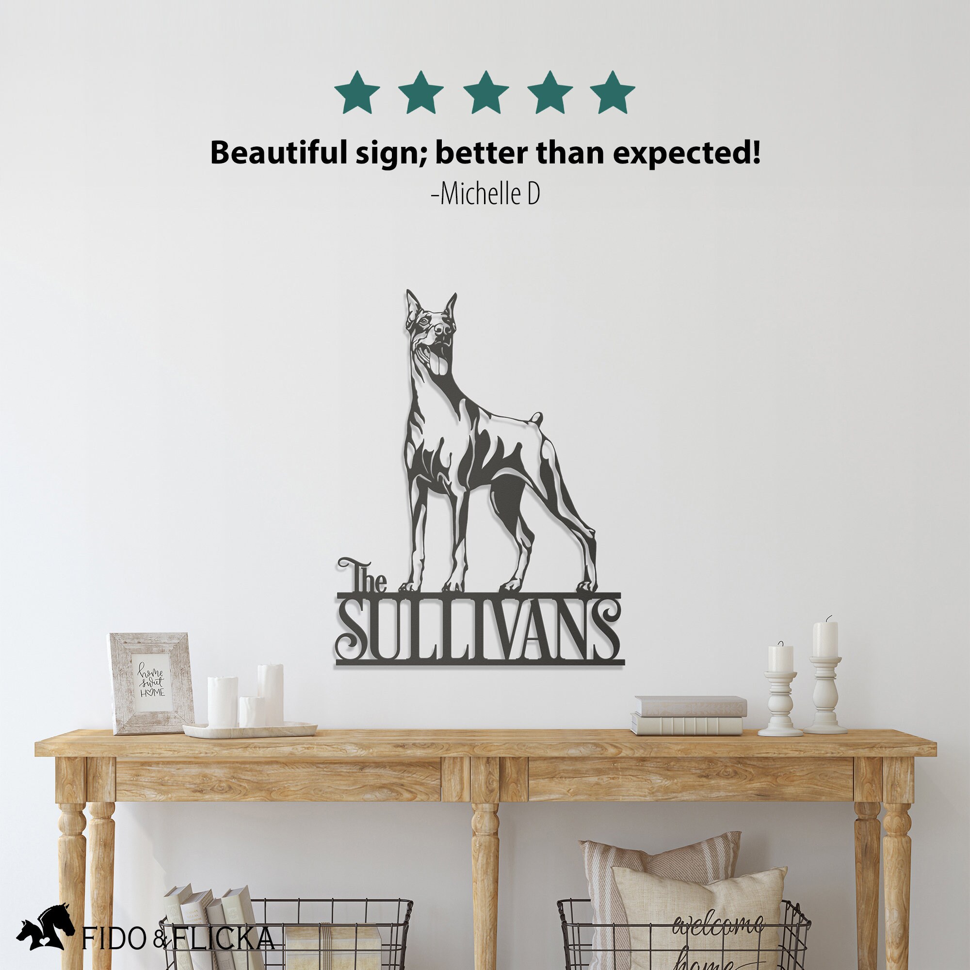 Doberman Standing Proud Personalized Metal Sign - Etsy