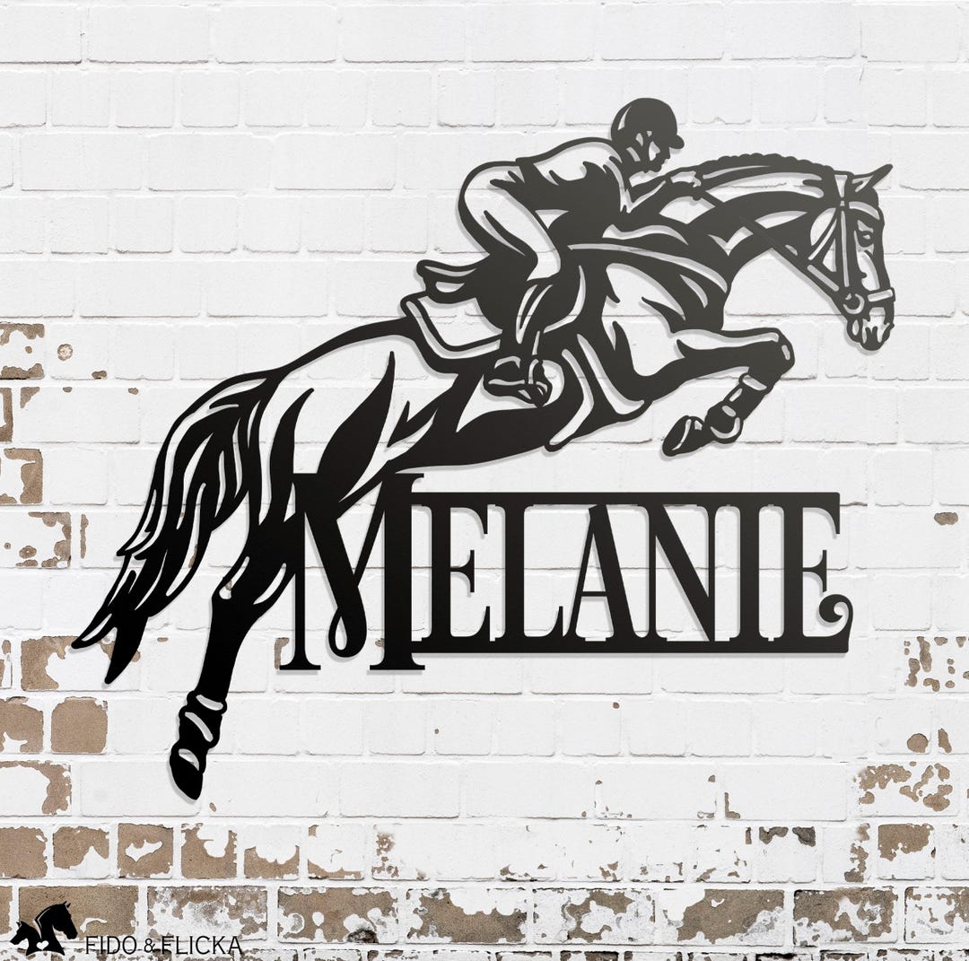 Personalized Equestrian Metal Sign, Show Jumping Horse and Rider - Etsy