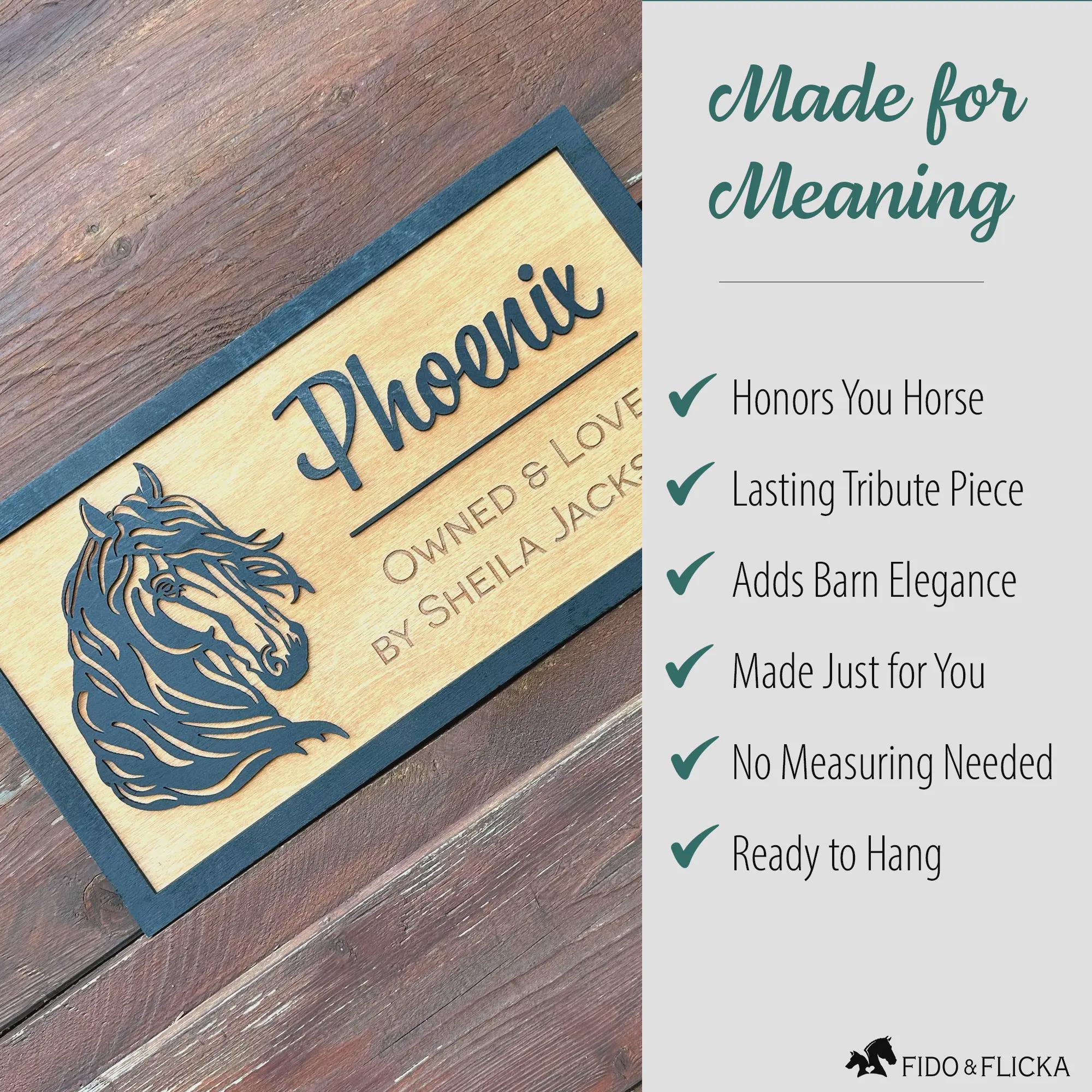 Horse Stall Name Plate – Custom Engraved Wood Barn Sign – Personalized ...