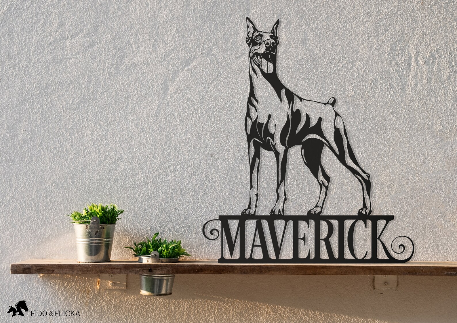 Doberman Standing Proud Personalized Metal Sign - Etsy