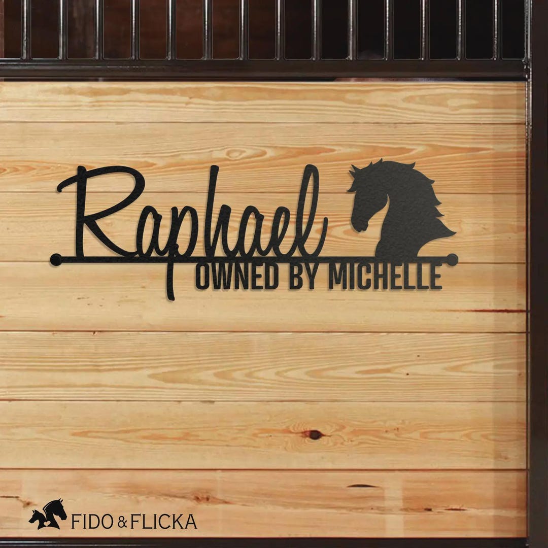 Custom Horse Stall Sign – Personalized Metal Nameplate With Optional ...