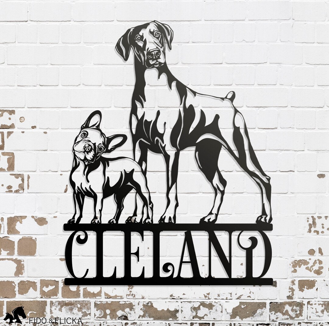 Personalized Two Dogs Metal Sign - Etsy