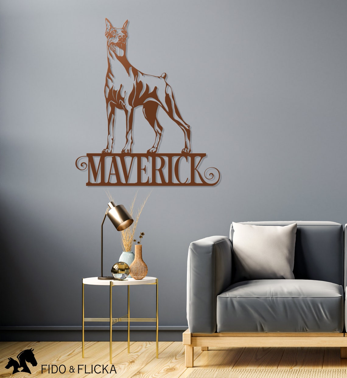 Doberman Standing Proud Personalized Metal Sign - Etsy